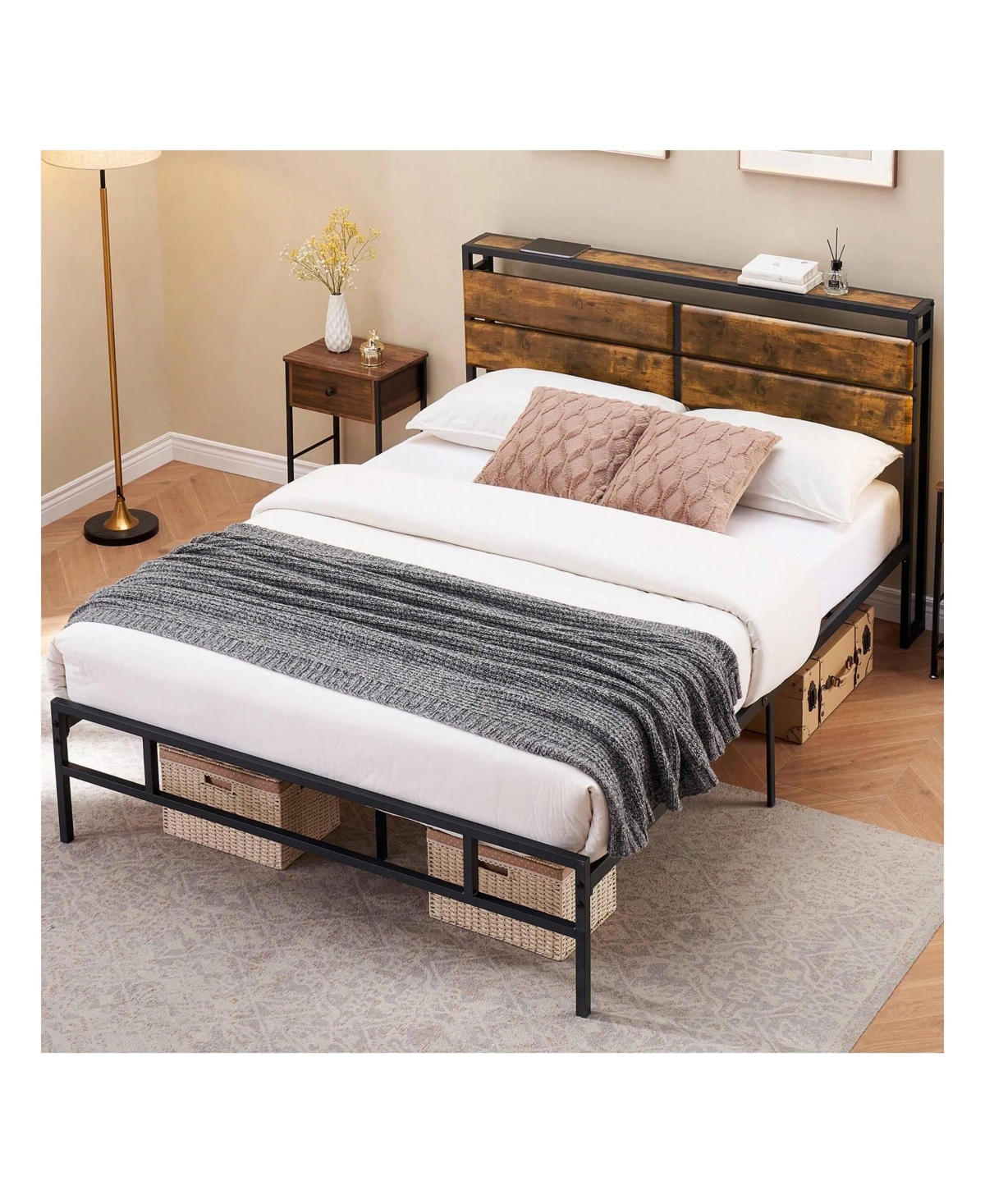 Click here for Gaomon Full Size Metal Platform Bed Frame with Sto... prices