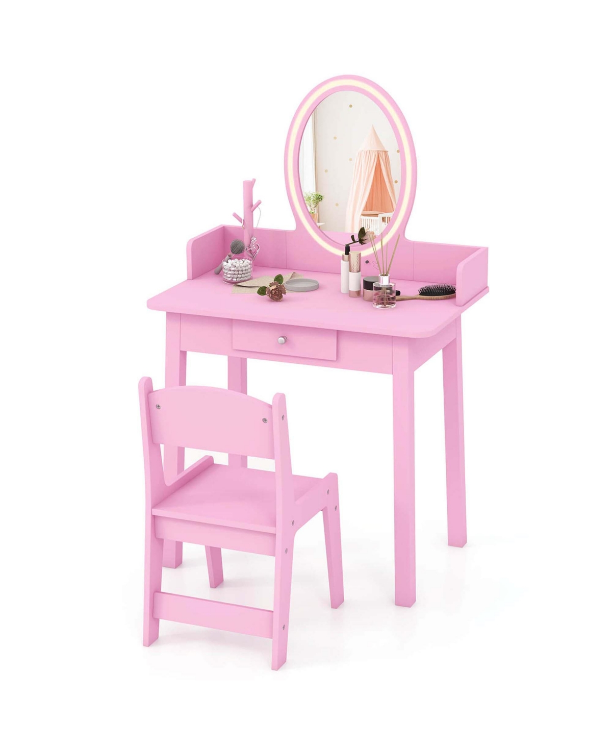 Click here for Kids Vanity Set with Lighted Mirror Chair 2-Color... prices