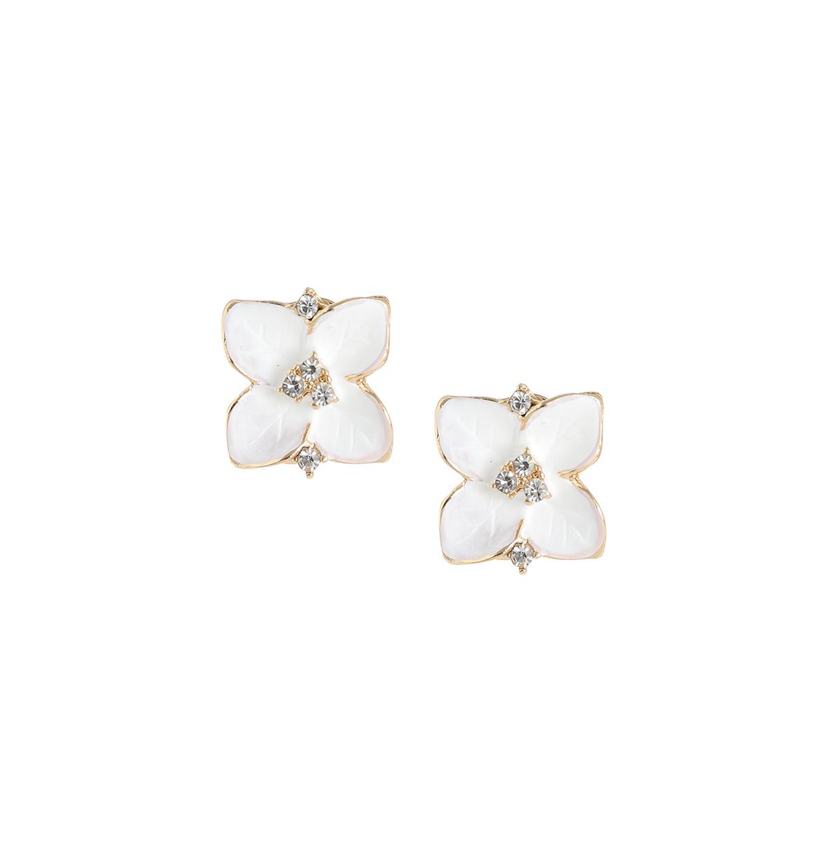 Click here for Sohi Womens Flora Stud Earrings - White prices