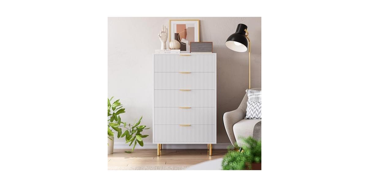 Click here for gaomon White Dresser  Modern 5 Drawer Dresser for... prices