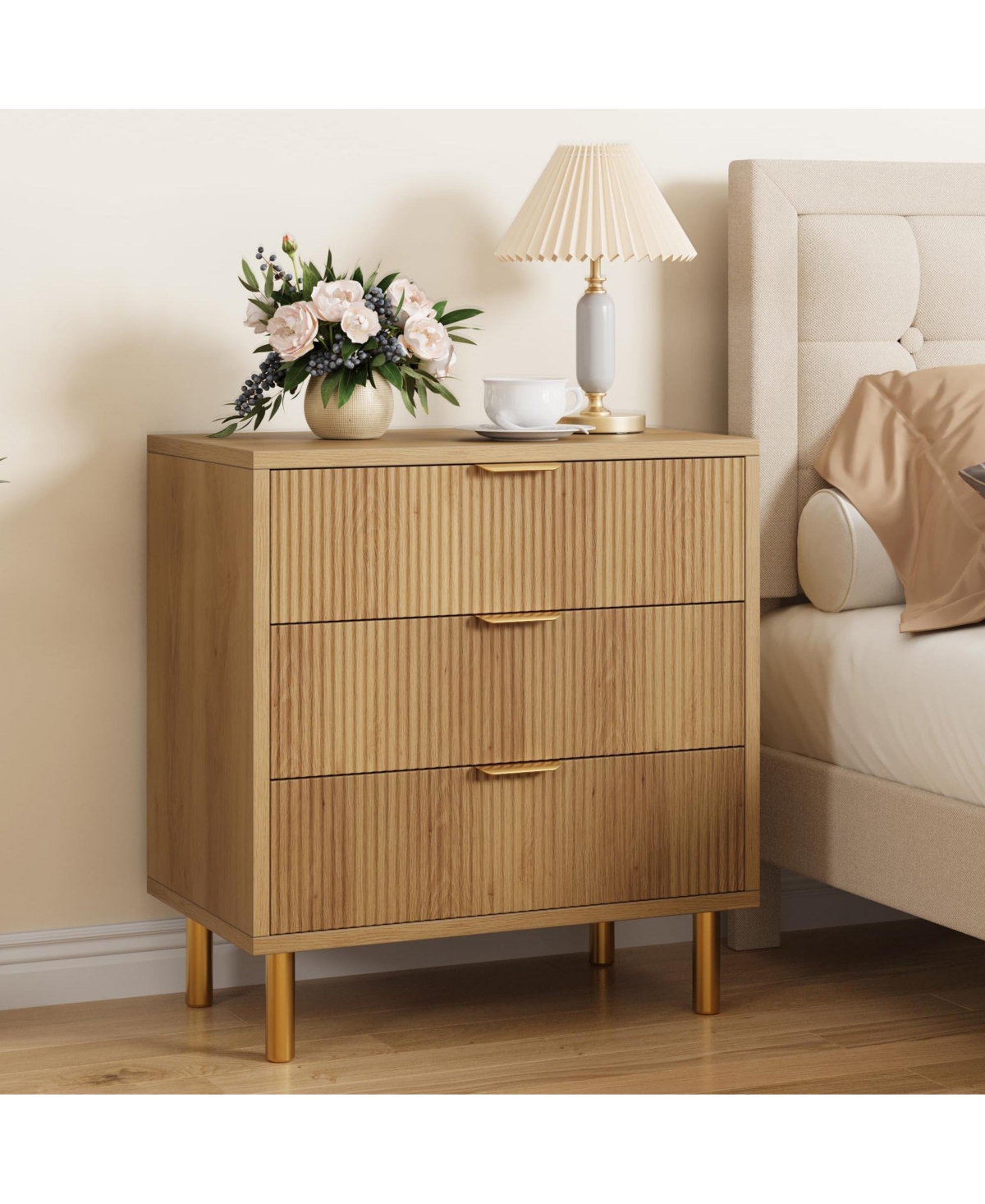 Click here for gaomon Natural Dresser  Modern 3 Drawer Dresser fo... prices