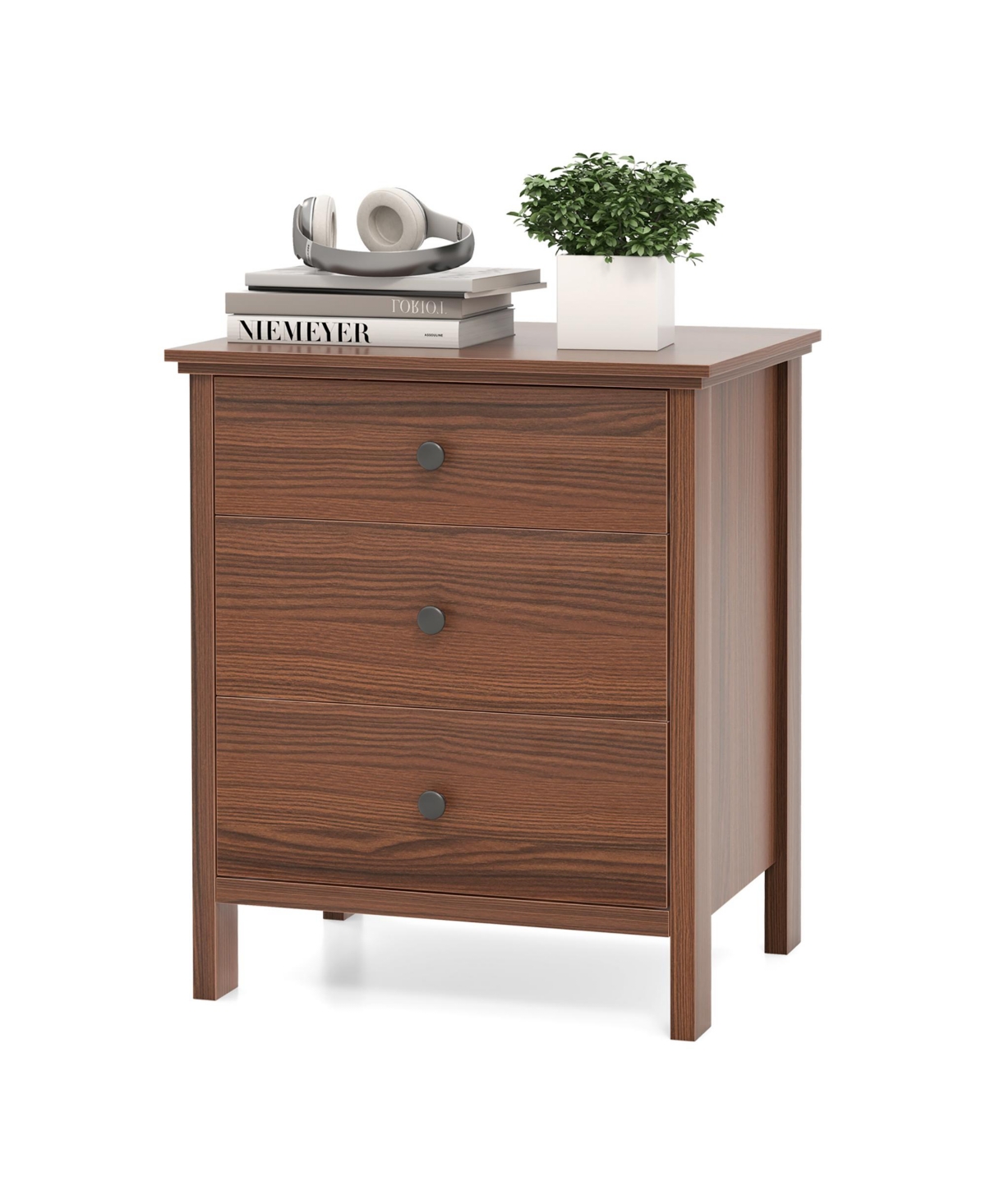 Click here for Gymax 3-Drawer Nightstand Wooden Bedside Table Mod... prices