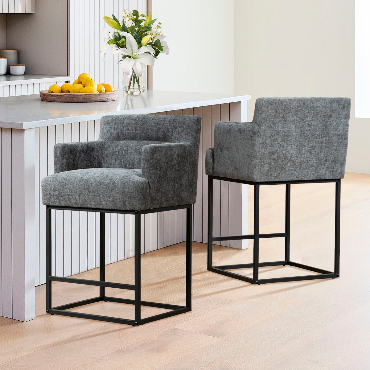 Click here for Set of 2 High Quality Counter Height Bar Stools Bl... prices