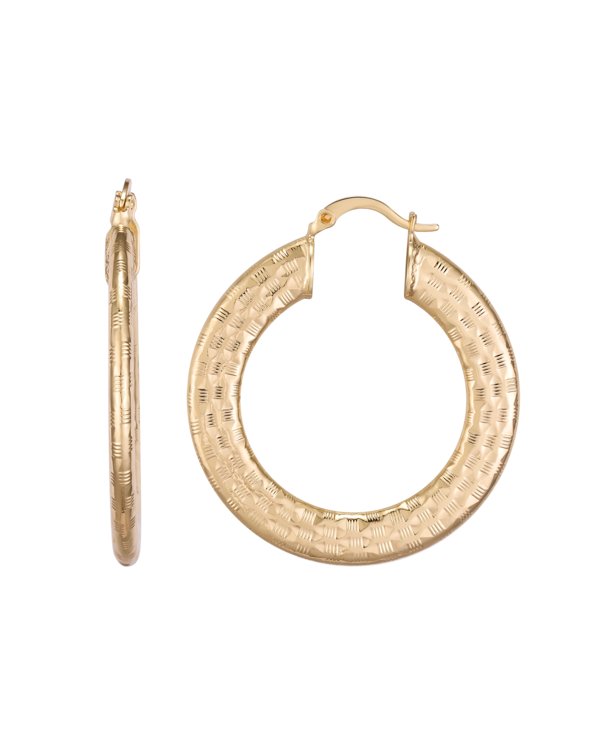 Click here for Macys Gold-Plated Flat Hoop Earrings - Gold prices