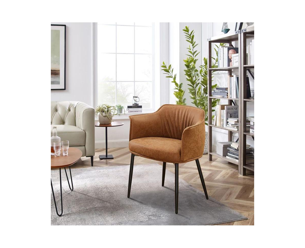 Click here for Homlux Mid-Century Barrel Accent Chair Pu Leather... prices
