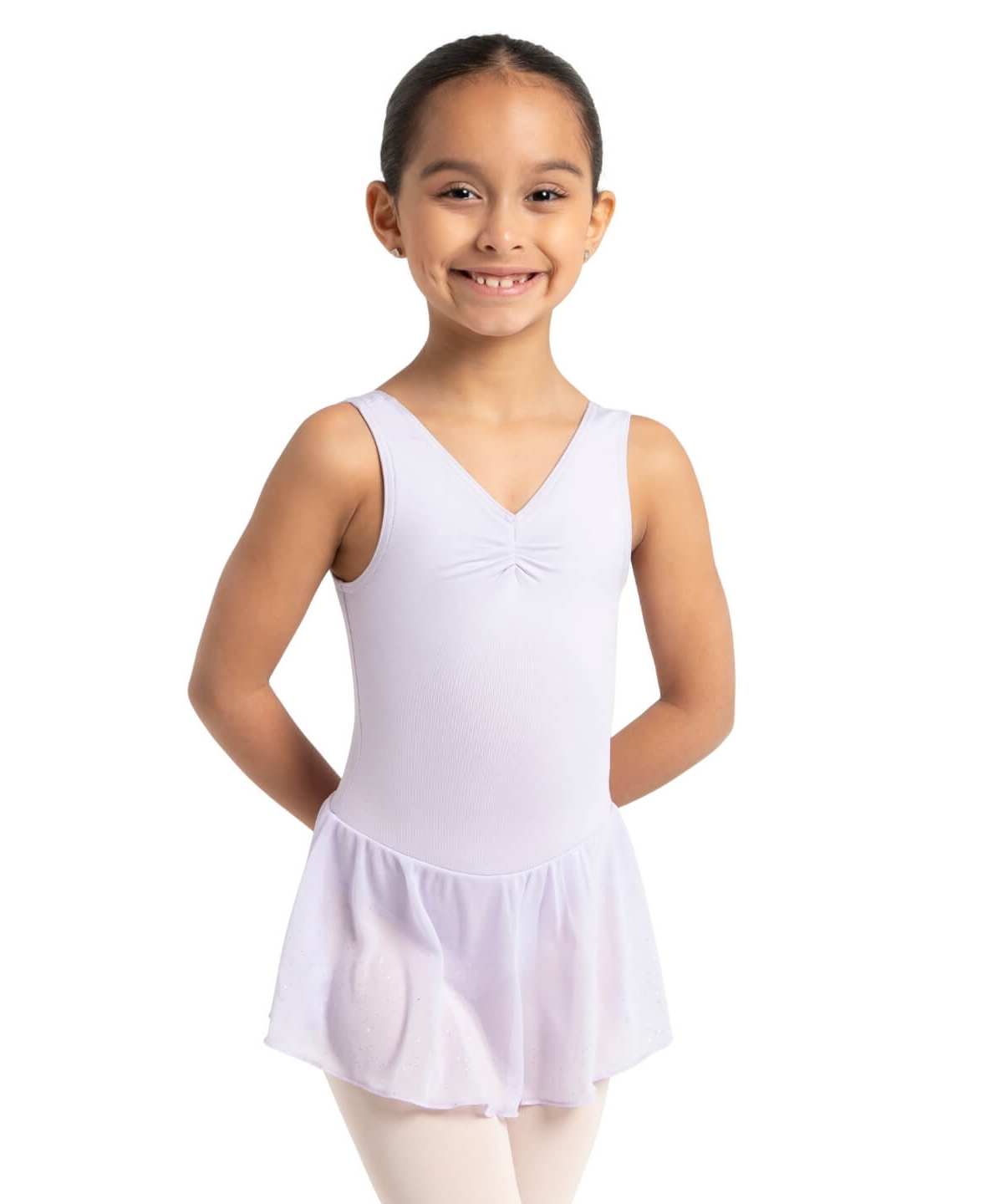 Click here for Capezio Girls Pinch Front Tank Dress - Lavender prices