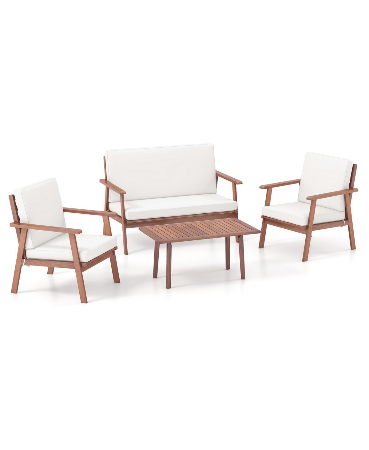 Click here for Sugift 4 Piece Outdoor Acacia Wood Conversation Se... prices