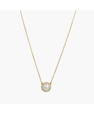 Sterling Plated Eleanor Pearl Necklace Dainty Trendy - Macy's