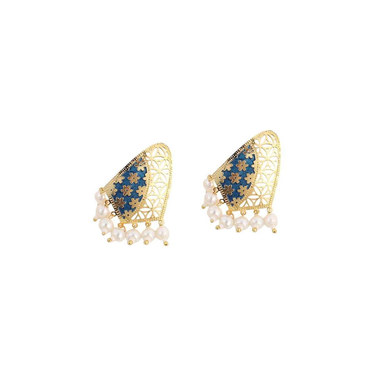 Click here for Sohi Womens The Farah Drop Earrings - Blue prices