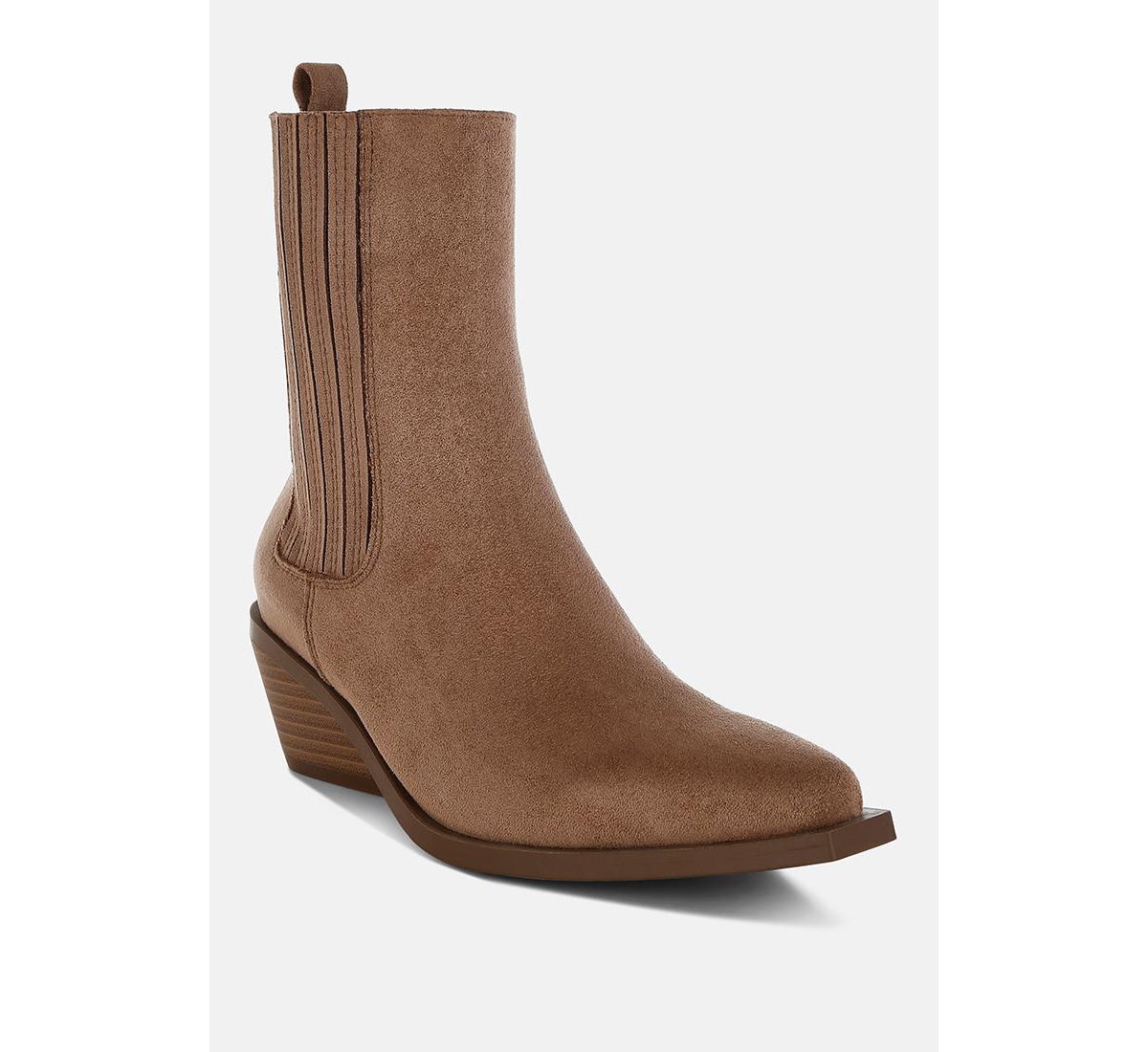 Click here for Lording High Ankle Microfiber Chelsea Boots - Beig... prices
