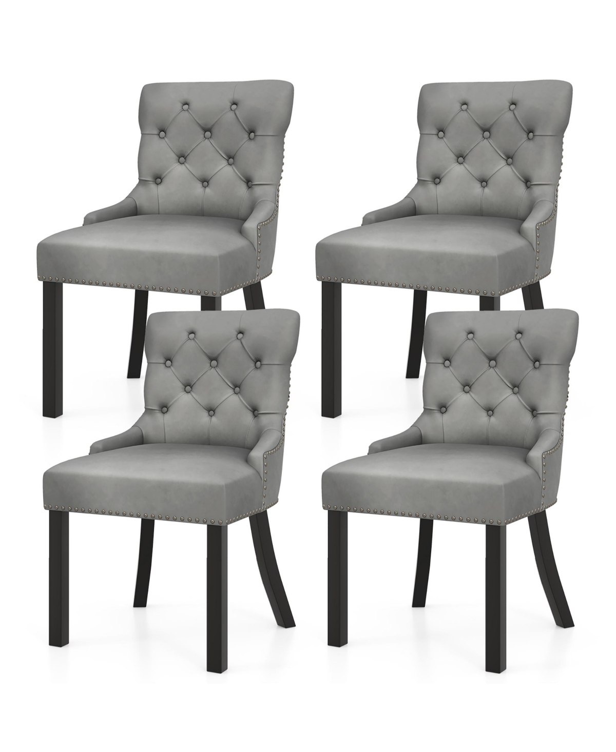 Click here for Gymax Upholstered Dining Chairs Set of 4 w/ Rubber... prices