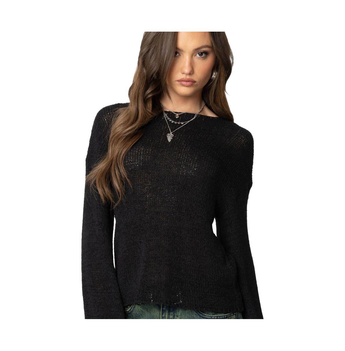 Click here for Edikted Womens Drop Shoulder Light Knit Sweater -... prices