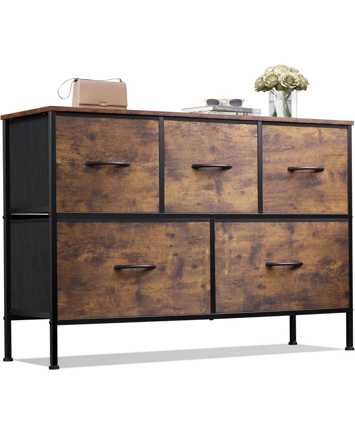 Click here for Wlive Dresser for Bedroom with 5 Drawers Long Fabr... prices