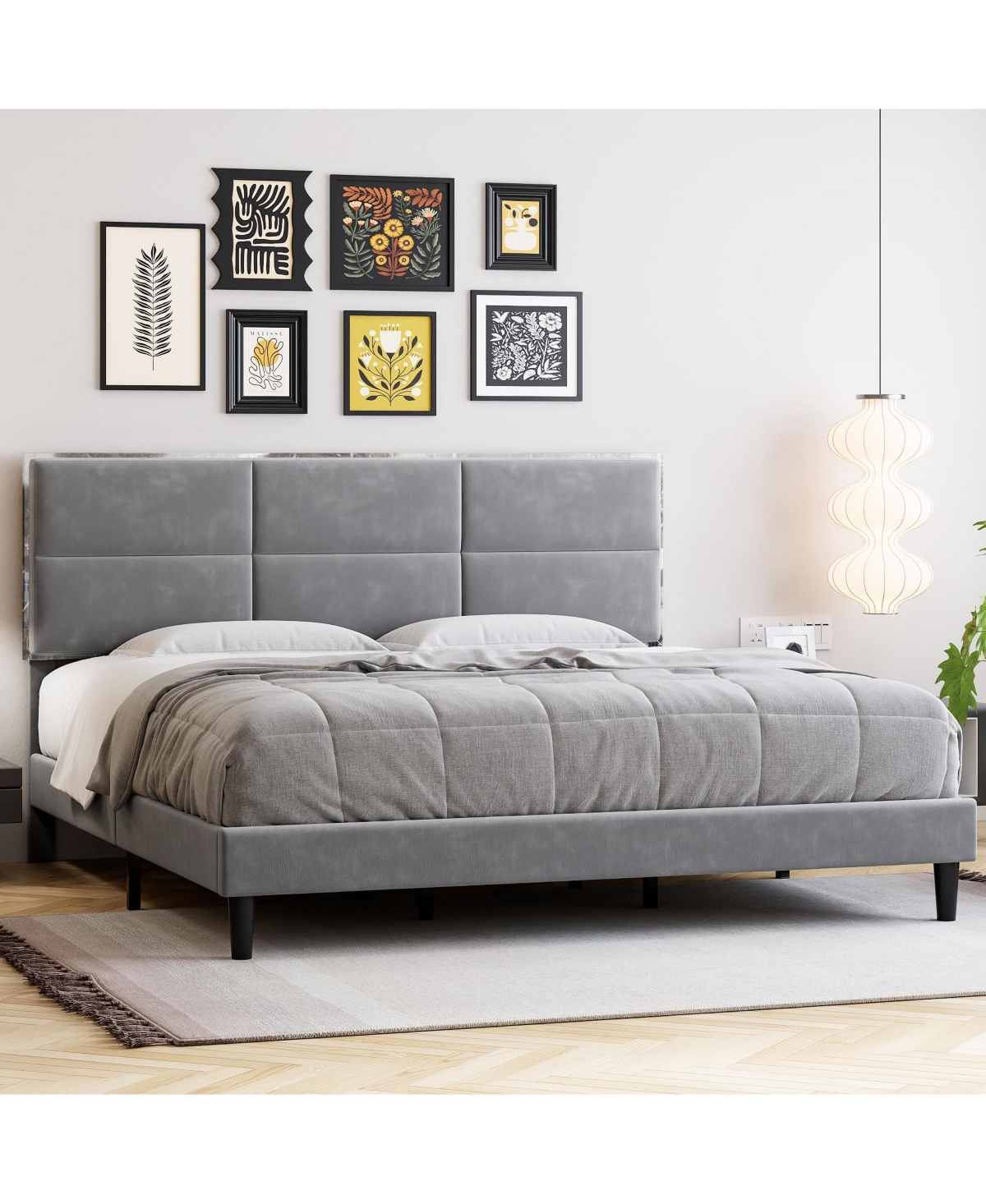Click here for gaomon Bed Frame  King Bed Frame Upholstered Platf... prices