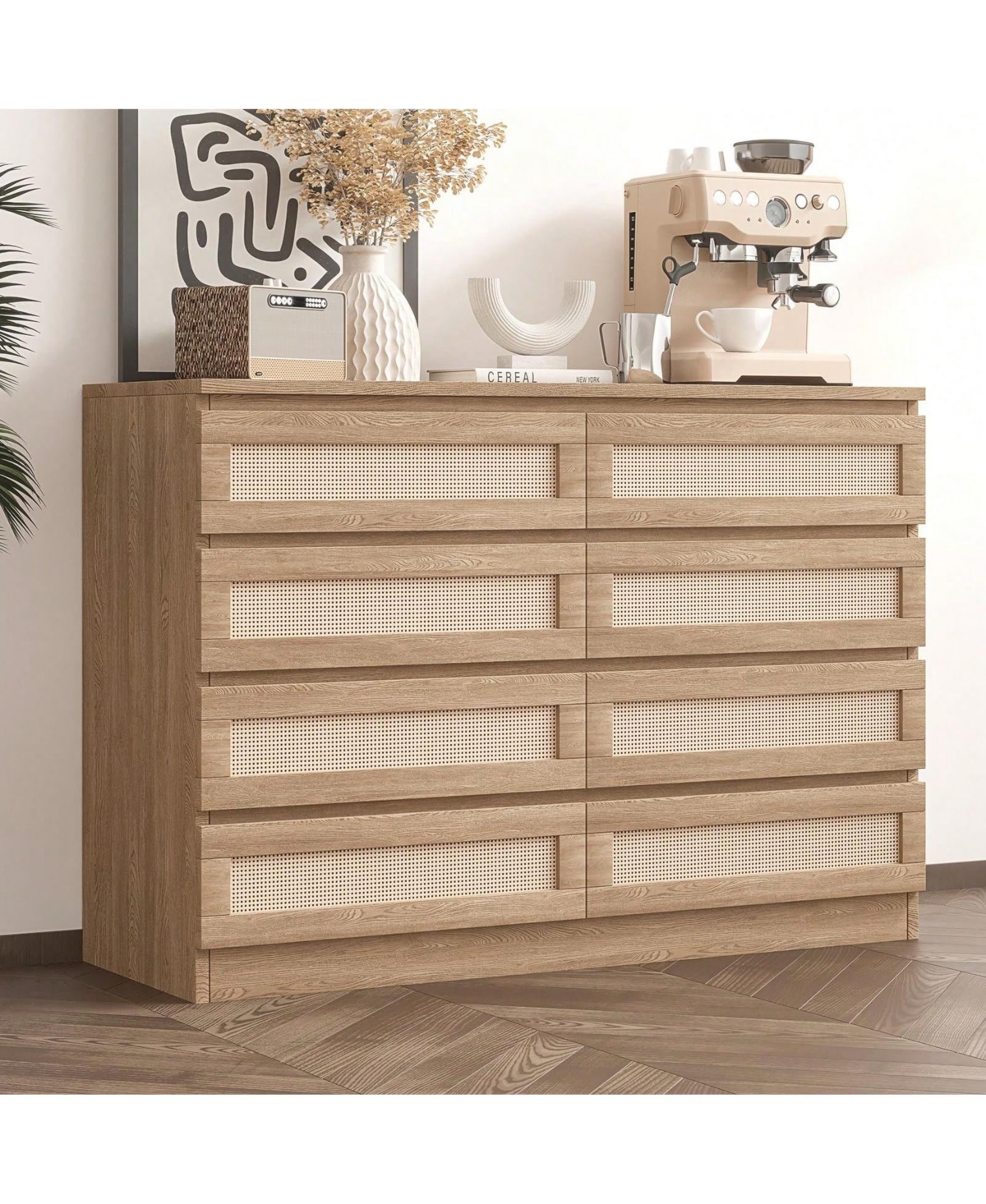 Click here for 8 Drawer Double Dresser For Bedroom  Rattan Chest... prices