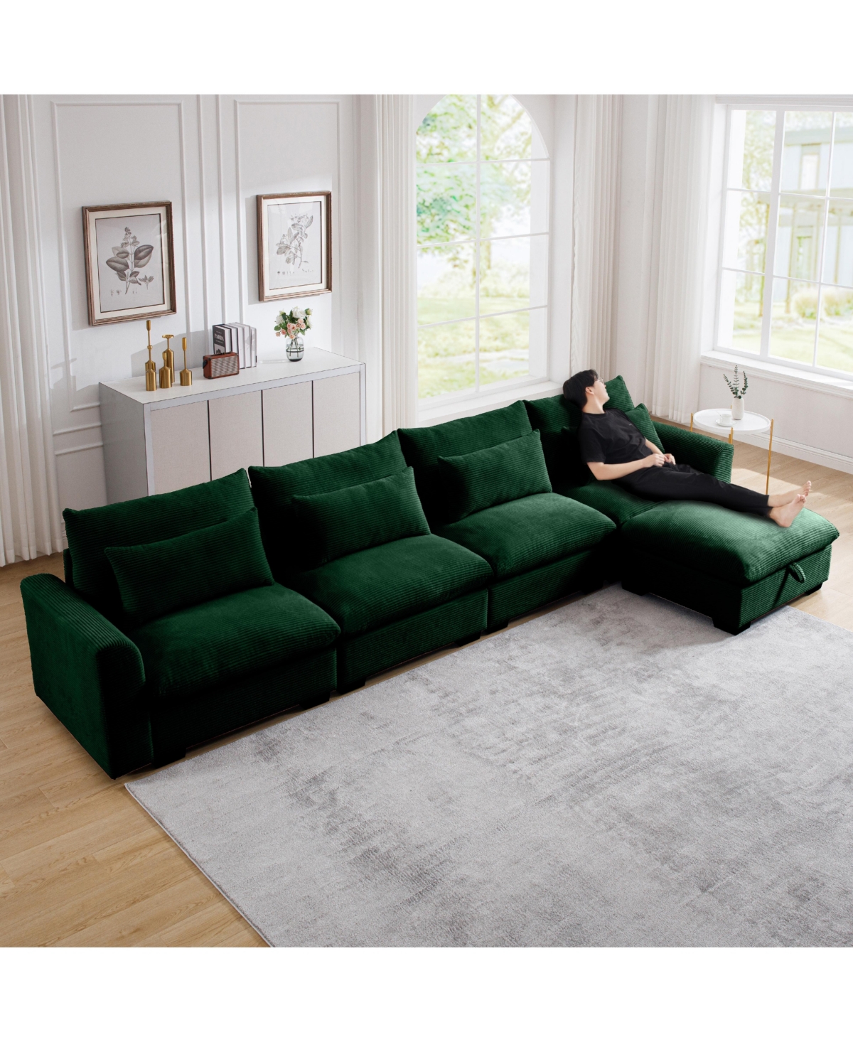 Click here for Streamdale Furniture Large L Shape Sectional Cordu... prices