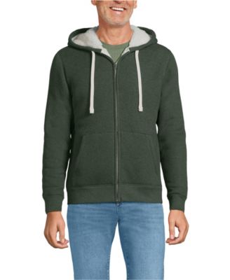 Lands' End Men's High Pile Lined Waffle Full Zip Hoodie - Macy's