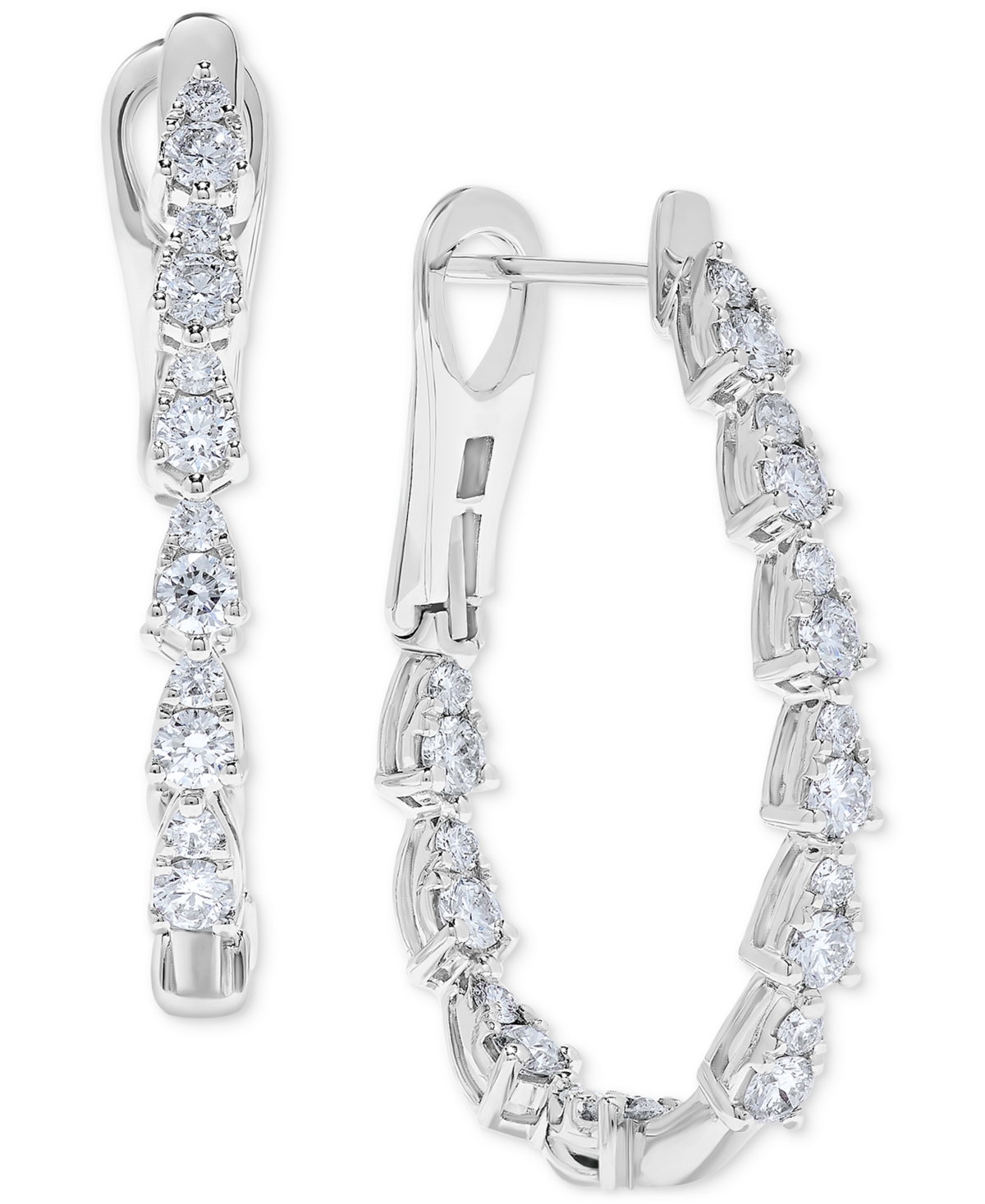 Click here for Diamond Teardrop Hoop Earrings (1-1/2 ct. t.w.) in... prices