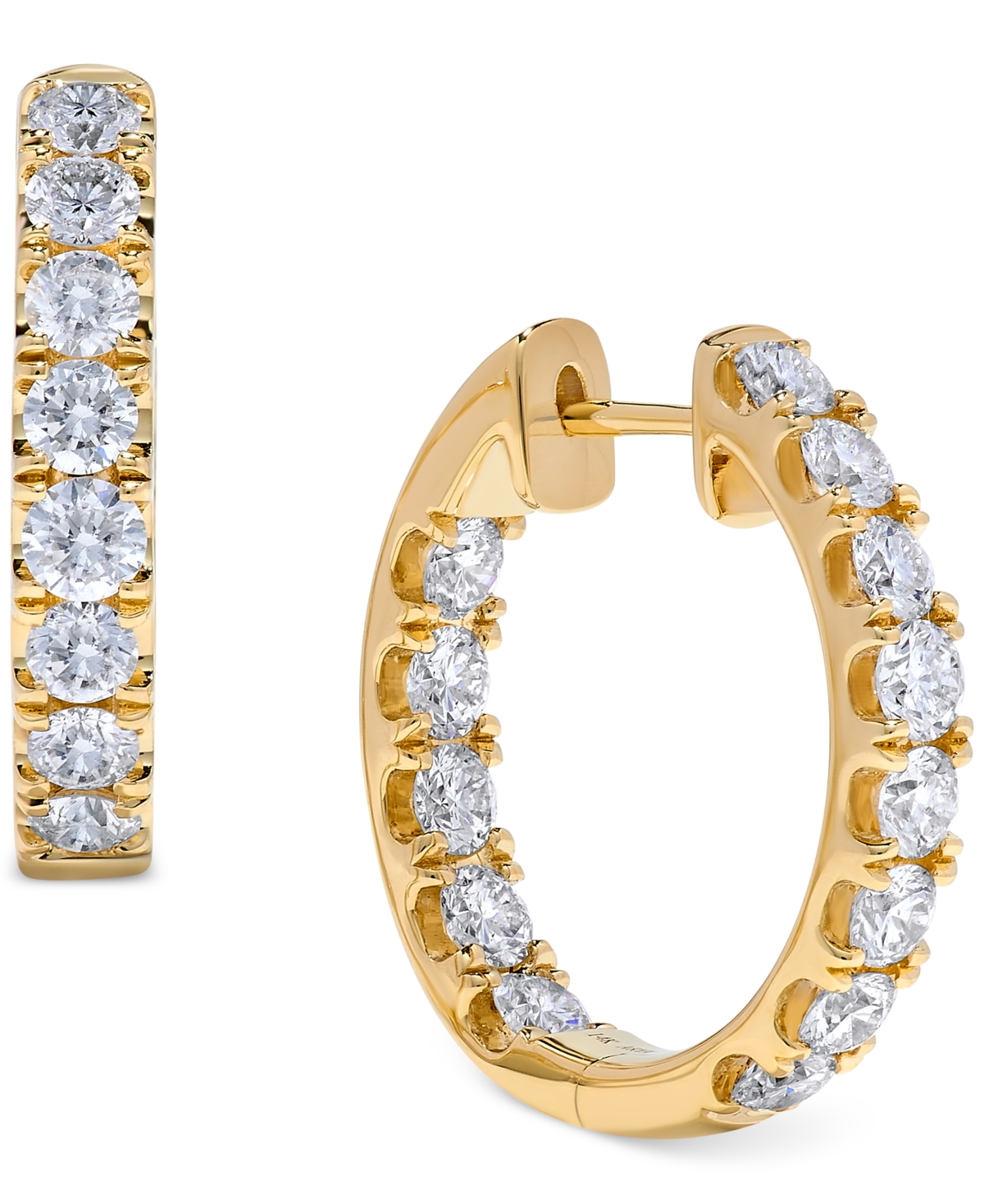Click here for Diamond In & Out Hoop Earrings (2-1/10 ct. t.w.) i... prices