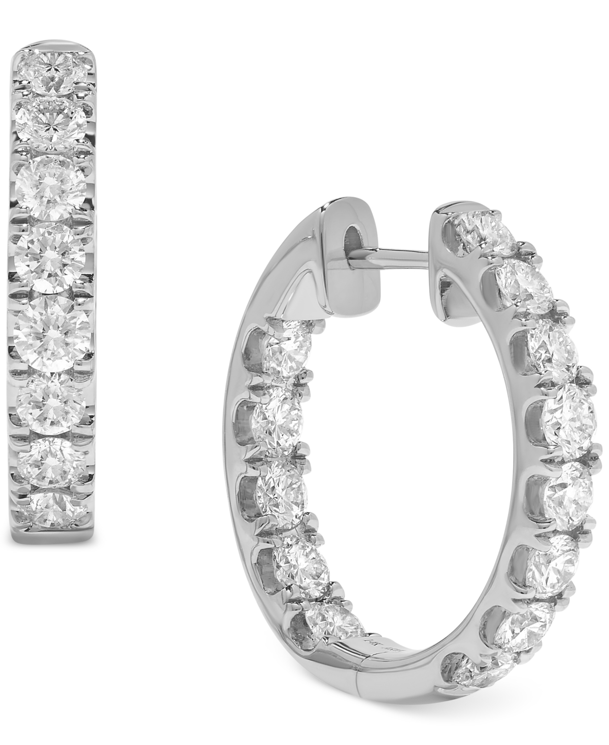 Click here for Diamond In & Out Hoop Earrings (2-1/10 ct. t.w.) i... prices