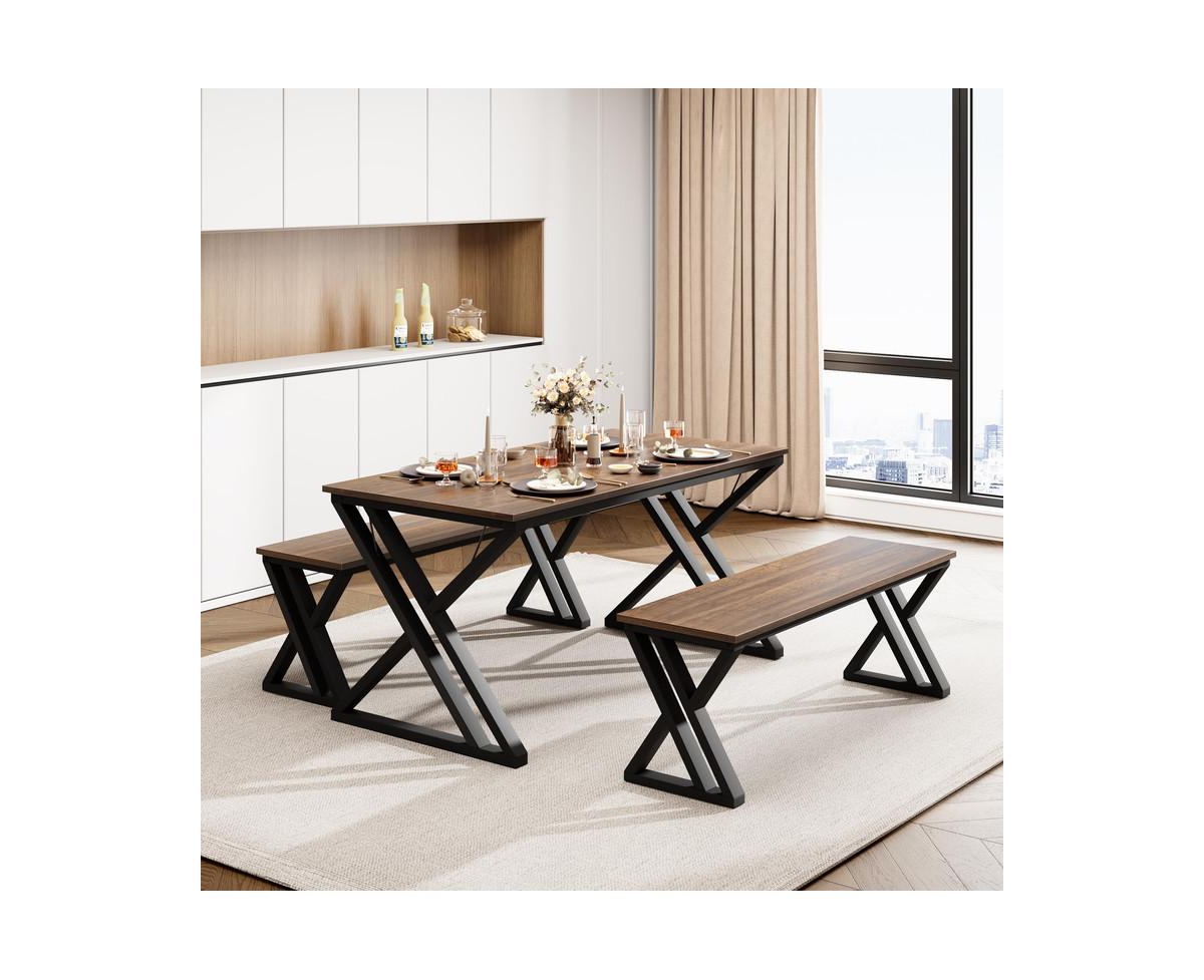 Click here for gaomon Dining Table Bench Set for 4  Kitchen Table... prices