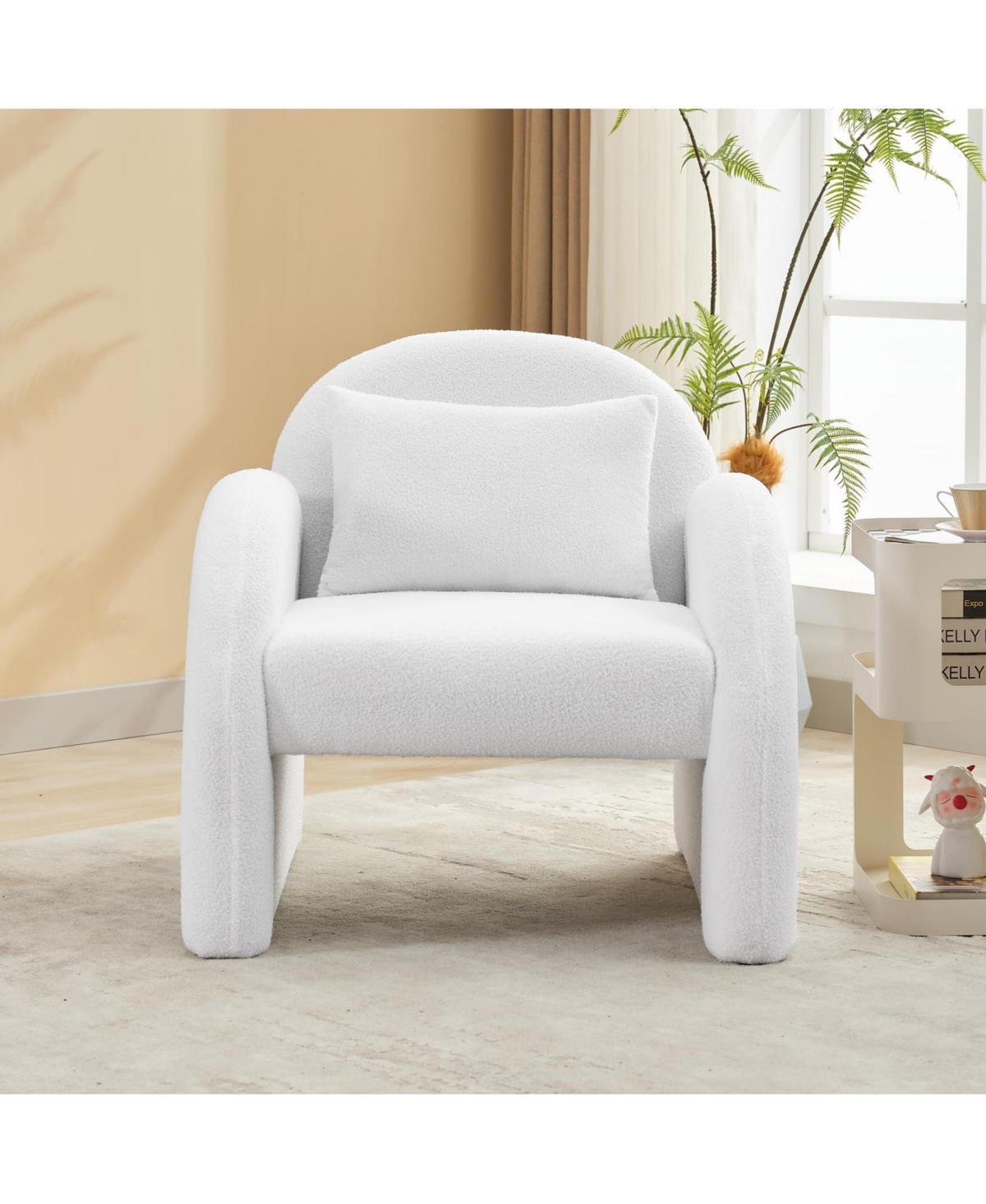 Click here for gaomon Sherpa Accent Chair  Teddy Upholstered Armc... prices