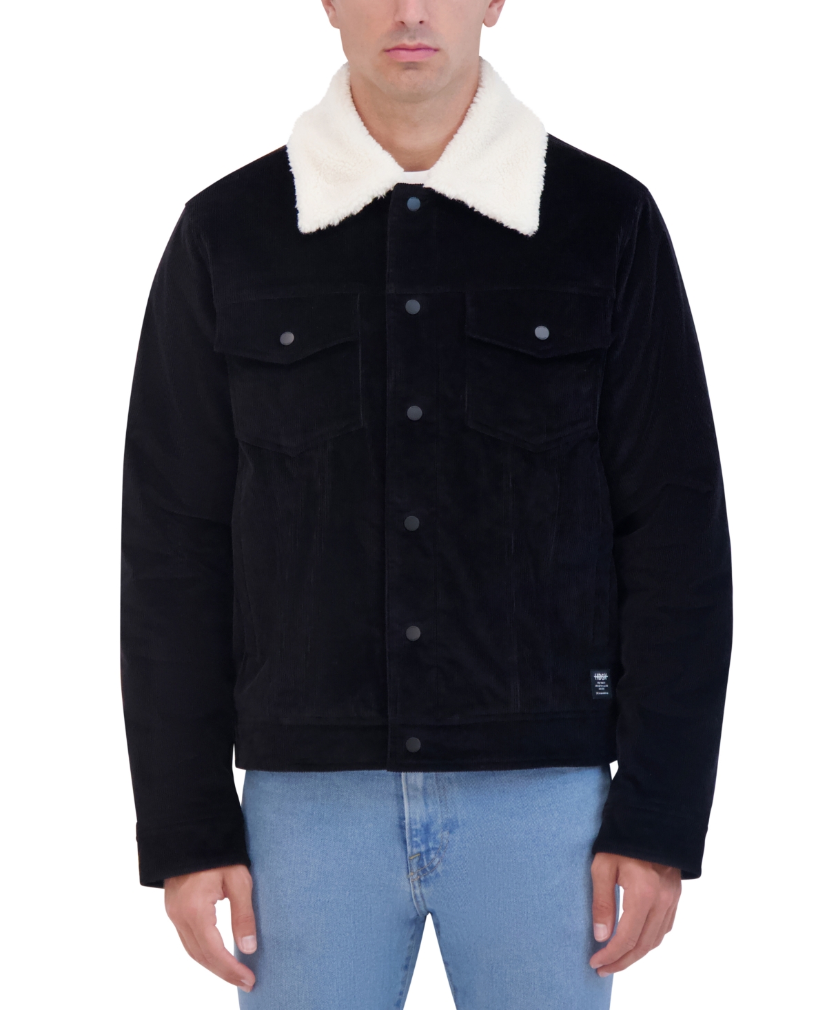 Click here for Hudson Mens Fleece-Collar Corduroy Trucker Jacket... prices