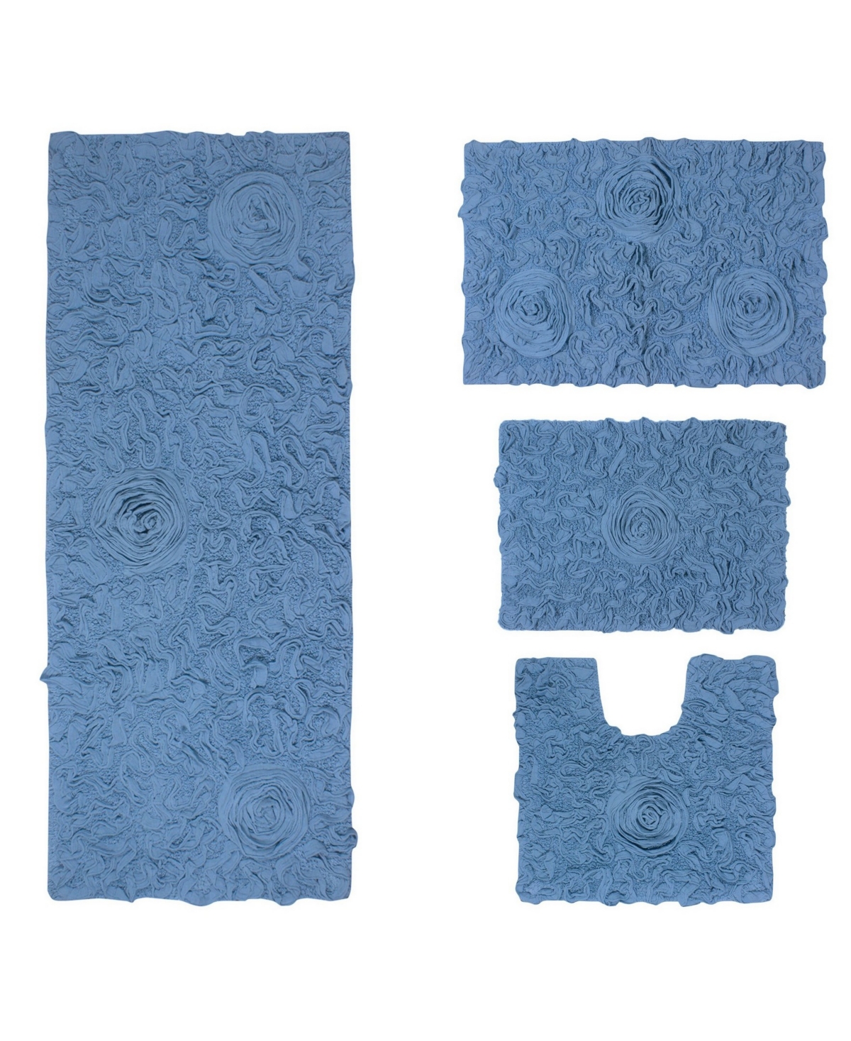 Click here for Home Weavers Bell Flower 4-Pc. Bath Rug Set - Sky... prices