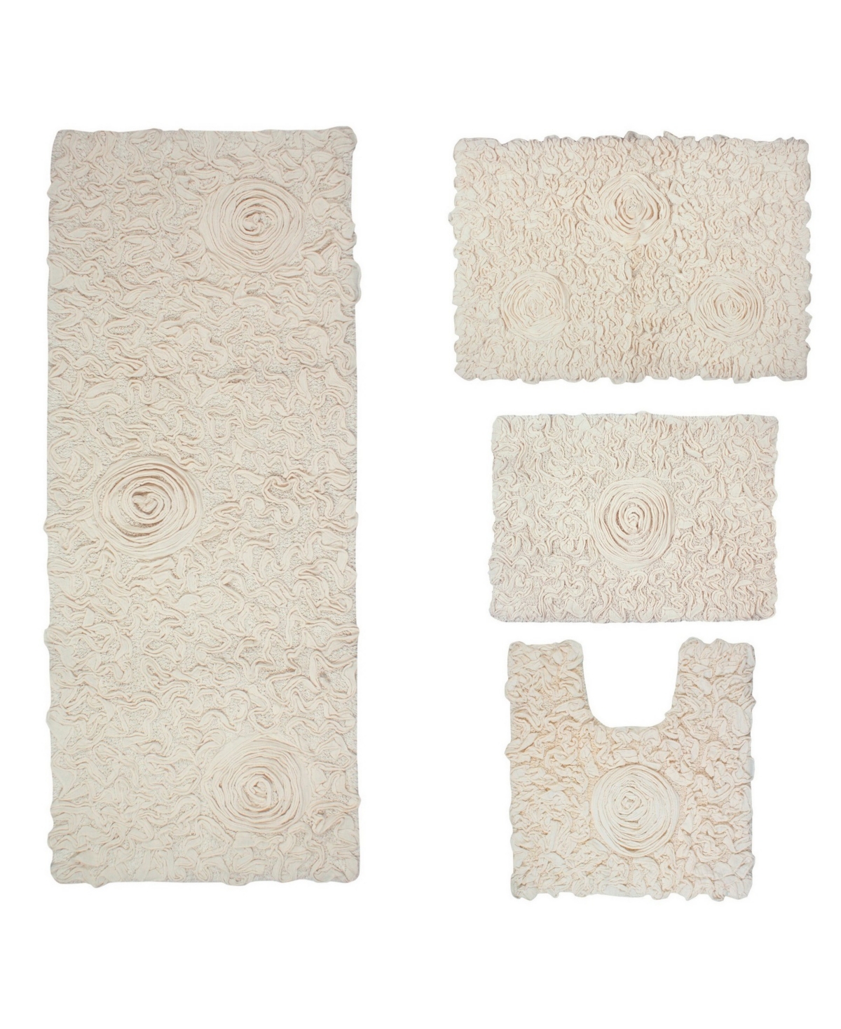Click here for Home Weavers Bell Flower 4-Pc. Bath Rug Set - Natu... prices