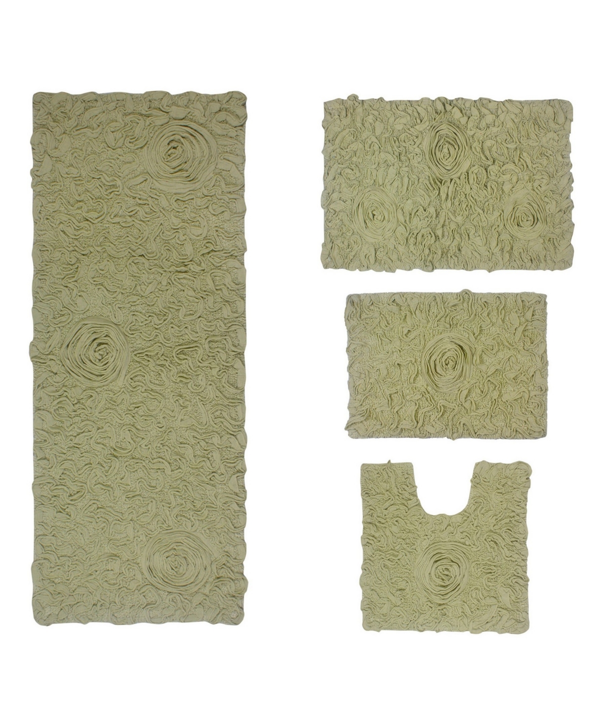 Click here for Home Weavers Bell Flower 4-Pc. Bath Rug Set - Gree... prices