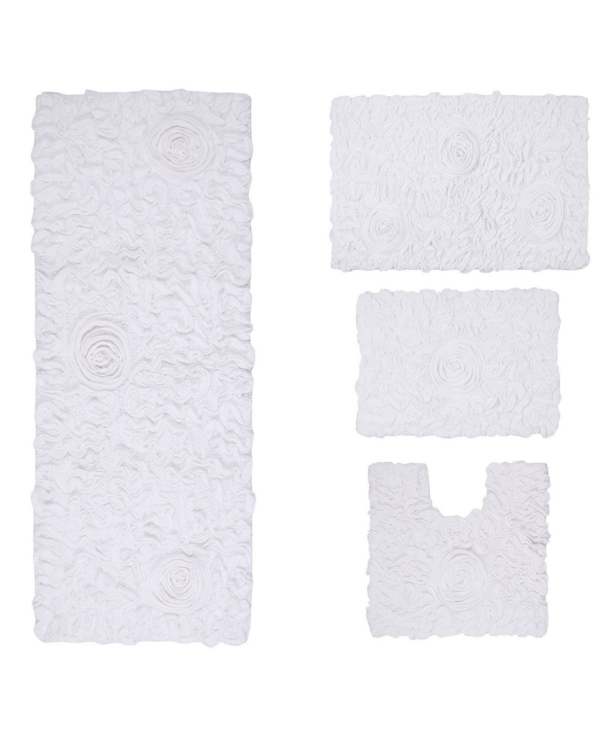 Click here for Home Weavers Bell Flower 4-Pc. Bath Rug Set - Whit... prices