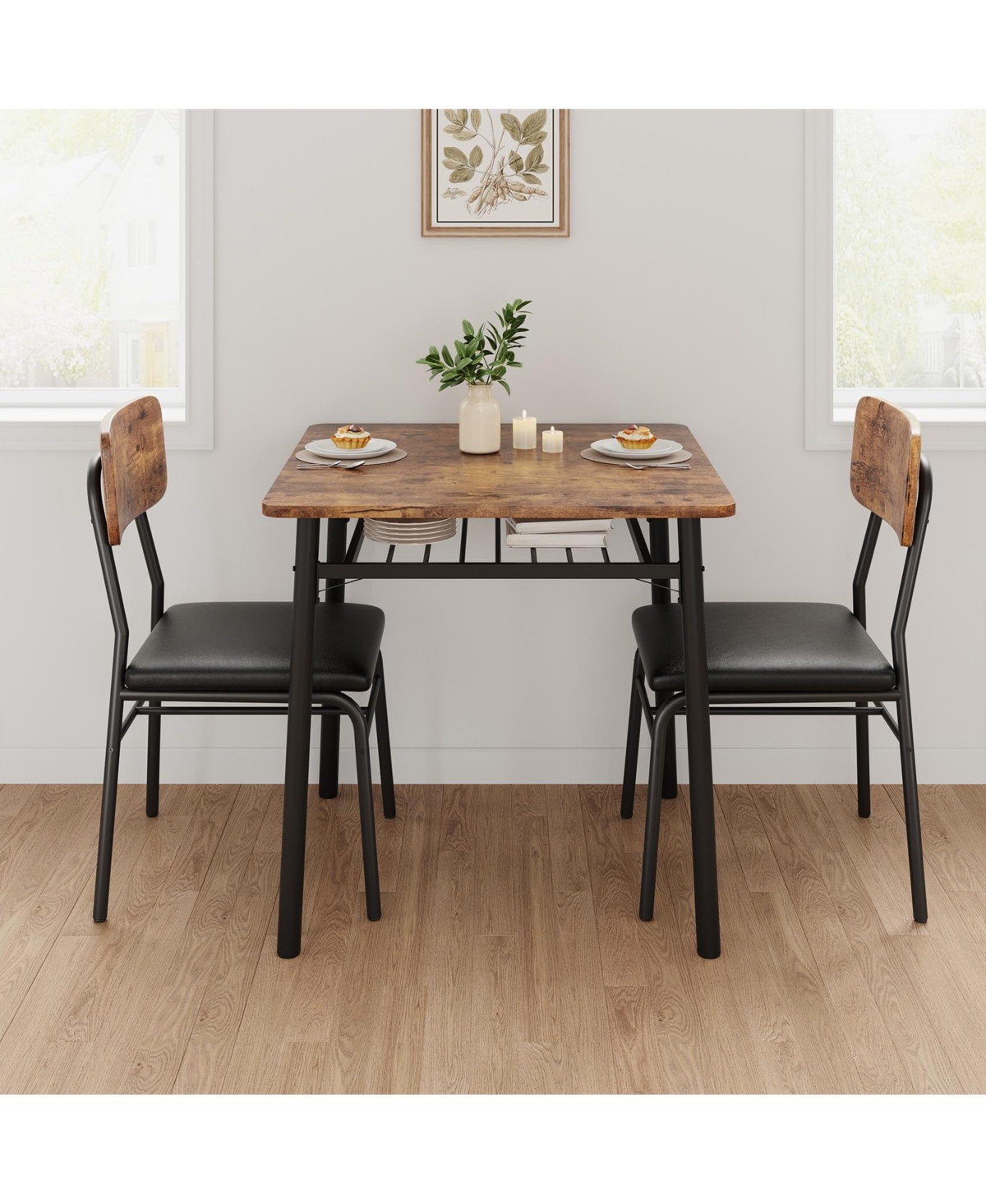 Click here for gaomon 3-Piece Dining Table Set 2 - Brown prices
