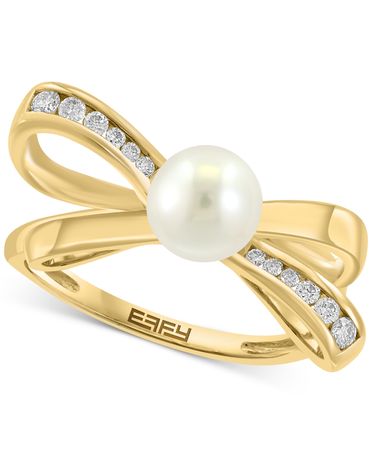 Click here for Effy Cultured Freshwater Pearl (6mm) & Diamond (1/... prices
