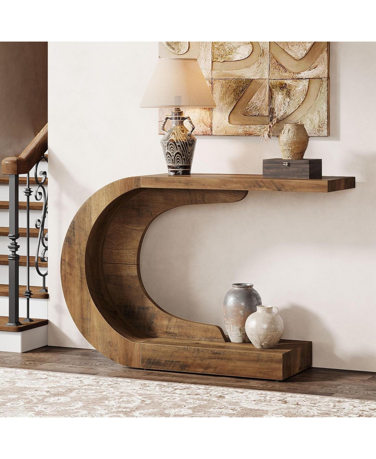 Click here for Tribesigns 43.3 C-Shaped Console Table  Mid-Centur... prices