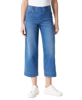 Gloria Vanderbilt Petite Shape-Effect Wide-Leg Crop Jeans - Macy's