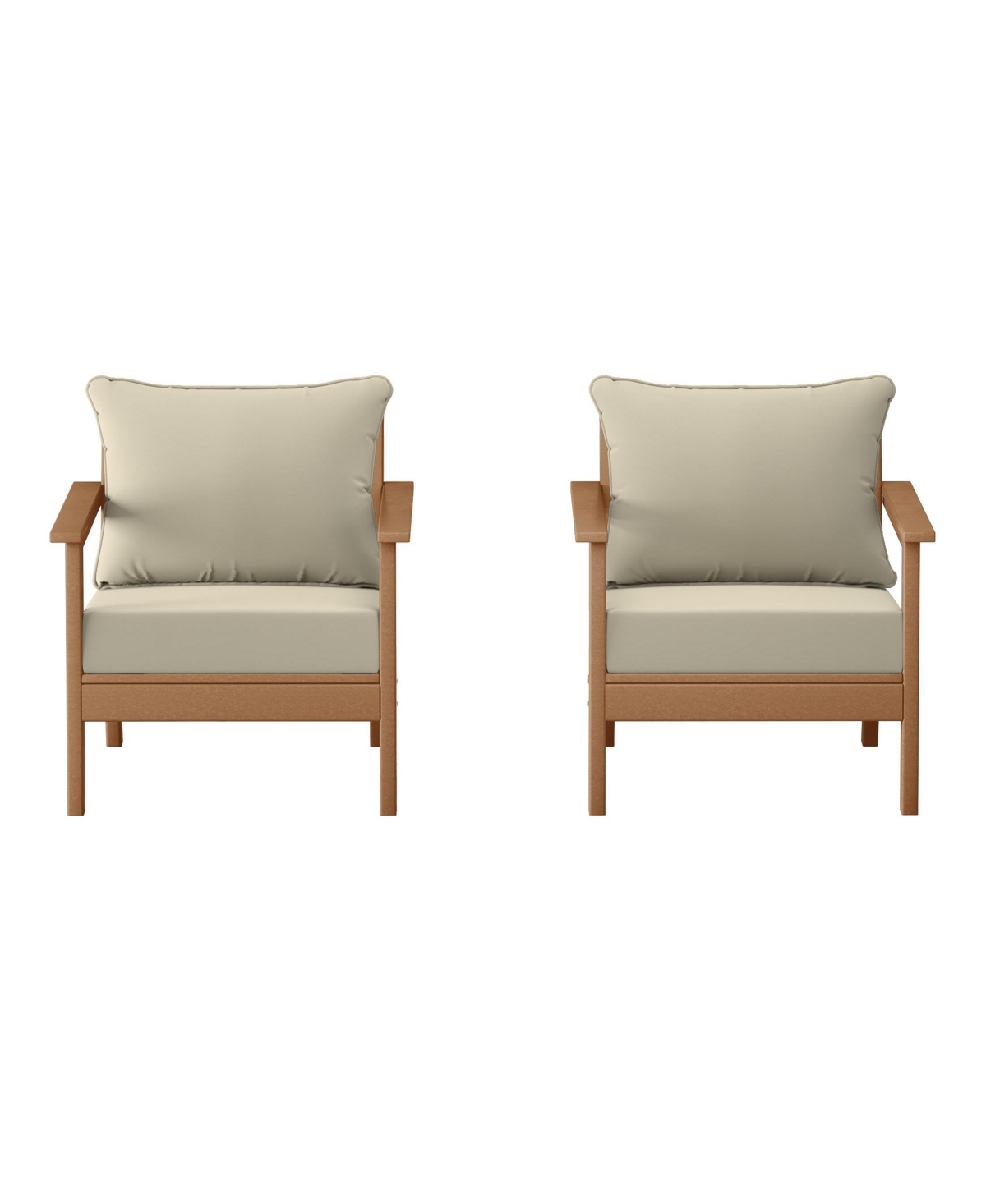 Click here for WestinTrends Outdoor Modern Hdpe Patio Teak Club C... prices