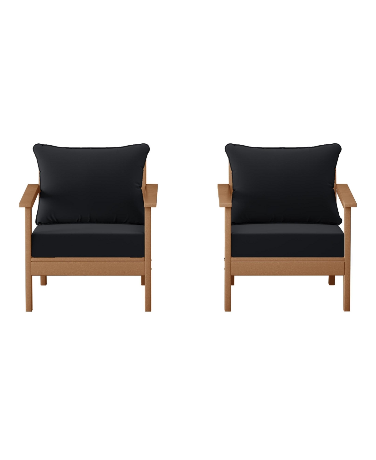 Click here for WestinTrends Outdoor Modern Hdpe Patio Teak Club C... prices