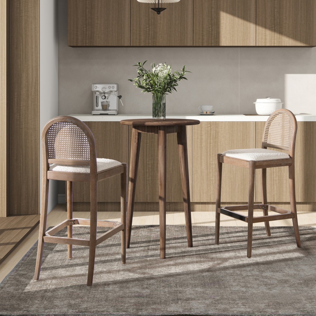 Click here for 30.5 Curved Back Rattan Bar Stool  Set of 2 Uphols... prices