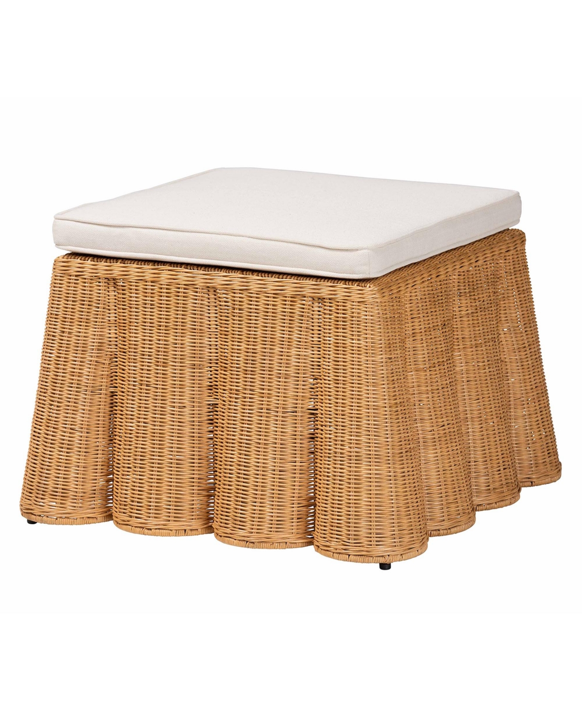 Click here for bali & pari Palm Bohemian Honey Scallop Rattan Ott... prices
