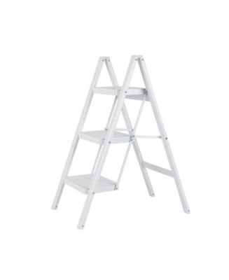 Flynama Foldable 3-Step Iron Ladder, Load-Bearing Capacity 330 lbs，with ...