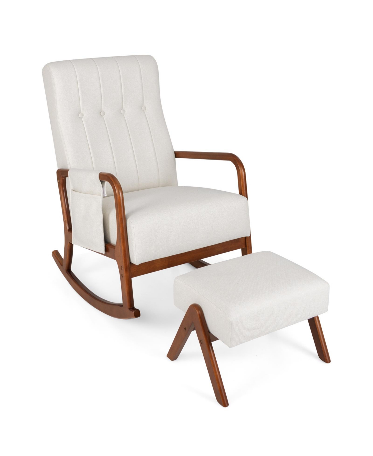 Click here for Gouun Rocking Chair with Ottoman Solid Rubber Wood... prices