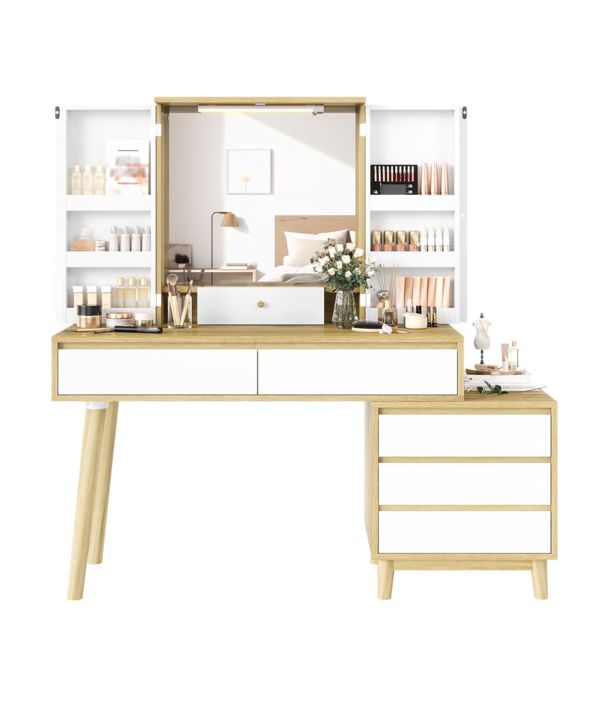 Click here for gaomon Makeup Vanity Dressing Table with Open Shel... prices