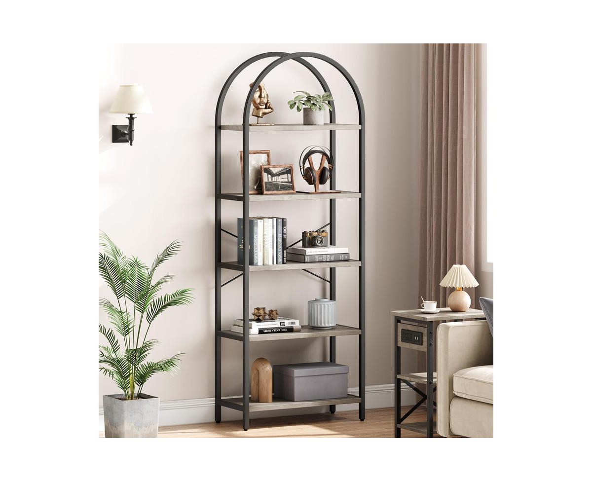 Click here for gaomon Bookshelf 5 Tier Bookcase Arched Display Ra... prices