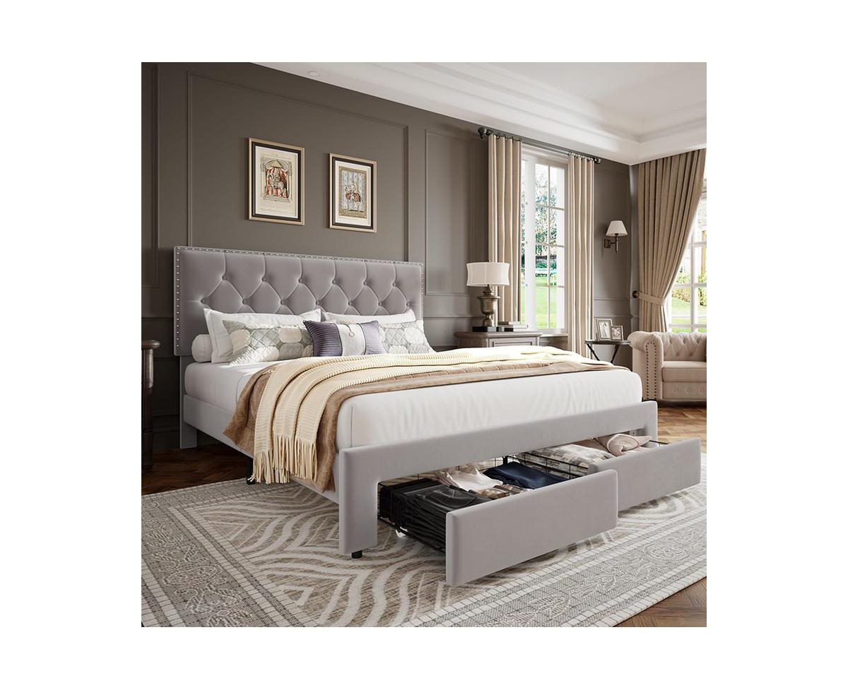 Click here for gaomon King Size Bed Frame with 2 Storage Drawers... prices