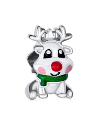 Bling Jewelry Christmas Cartoon Rudolph Red Nose Reindeer Charm Bead ...