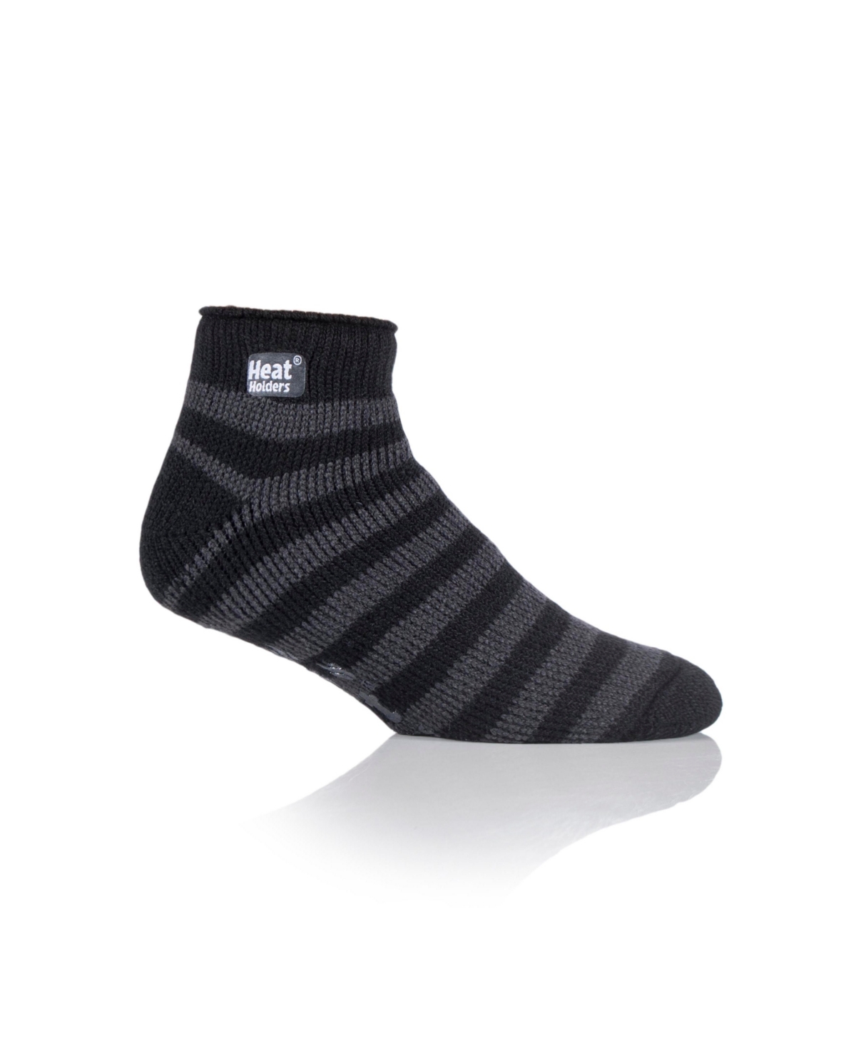 Click here for Heat Holders Mens Stripe Ankle Slipper Sock - Blac... prices