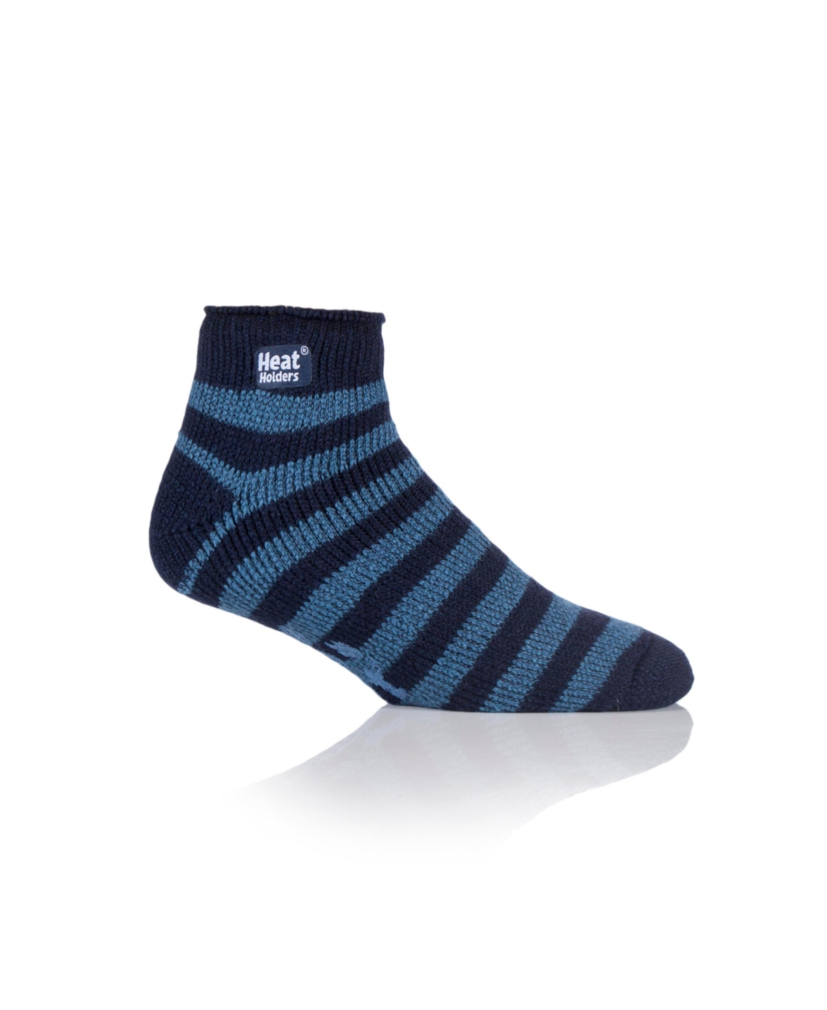 Click here for Heat Holders Mens Stripe Ankle Slipper Sock - Navy... prices