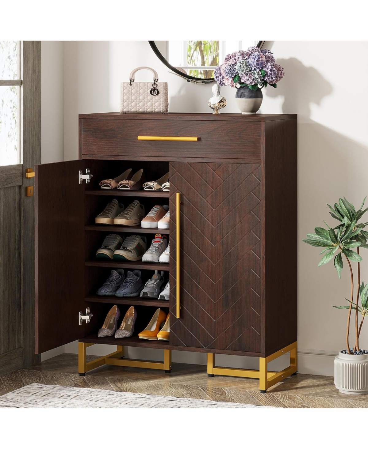 Click here for Tribesigns Shoe Cabinet with Doors  20 Pairs Shoe... prices