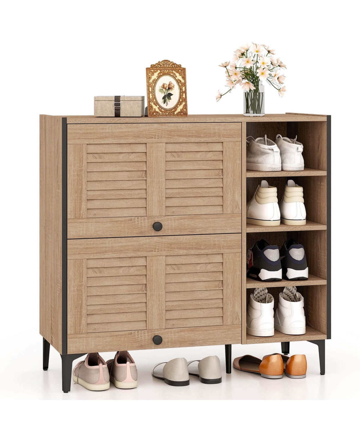 Click here for Costway Shoe Storage Cabinet with Flip Doors Adjus... prices