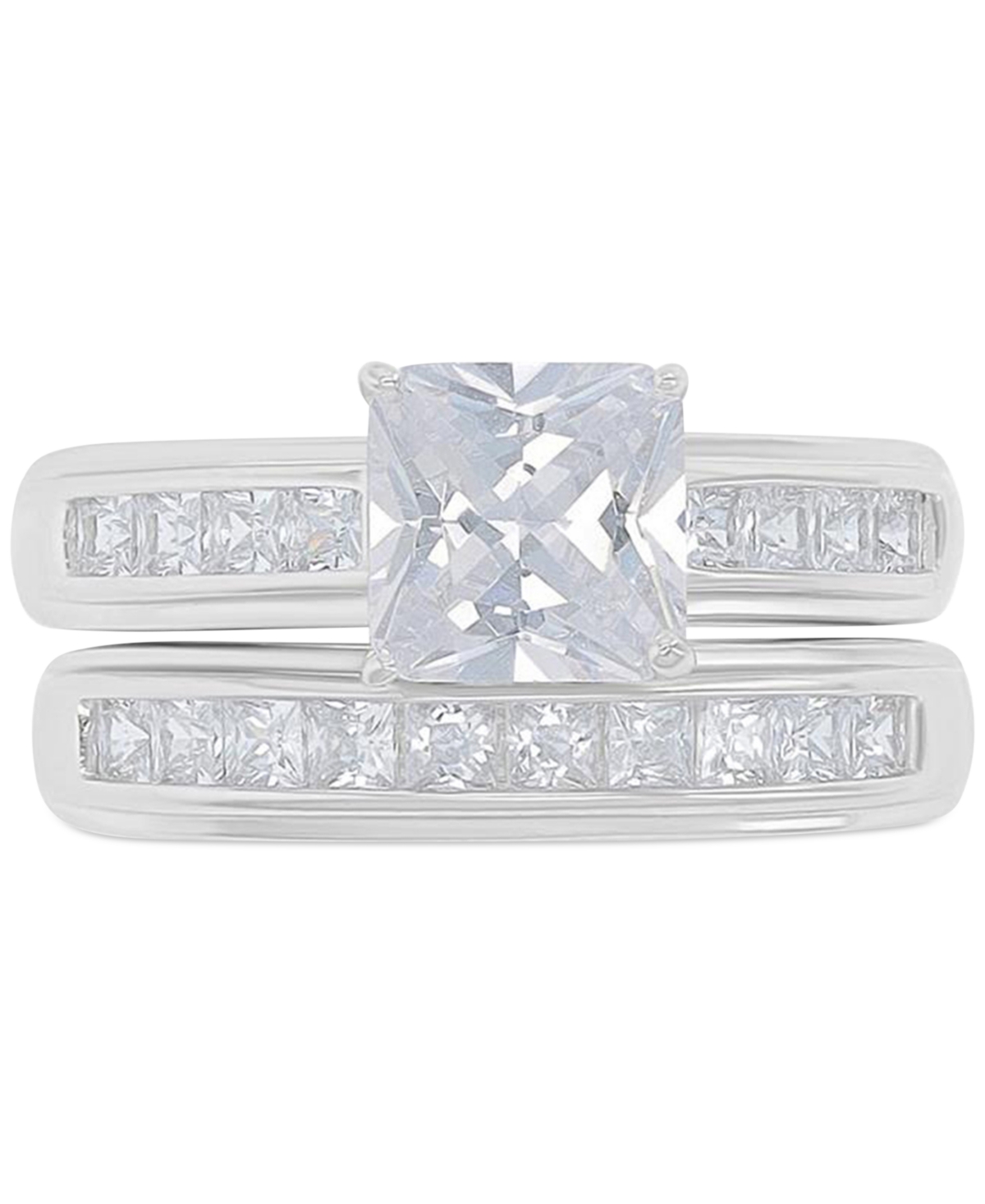 Click here for Cubic Zirconia Princess Cut Channel Bridal Set in... prices